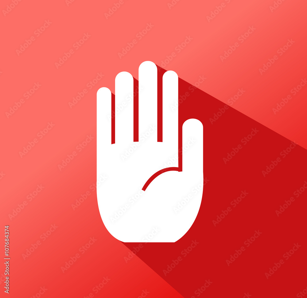 No entry hand sign on white background Stock Vector | Adobe Stock