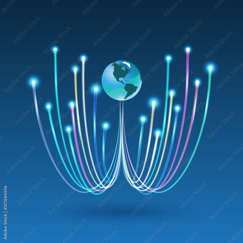 fiber optic connection for business communication and network ...