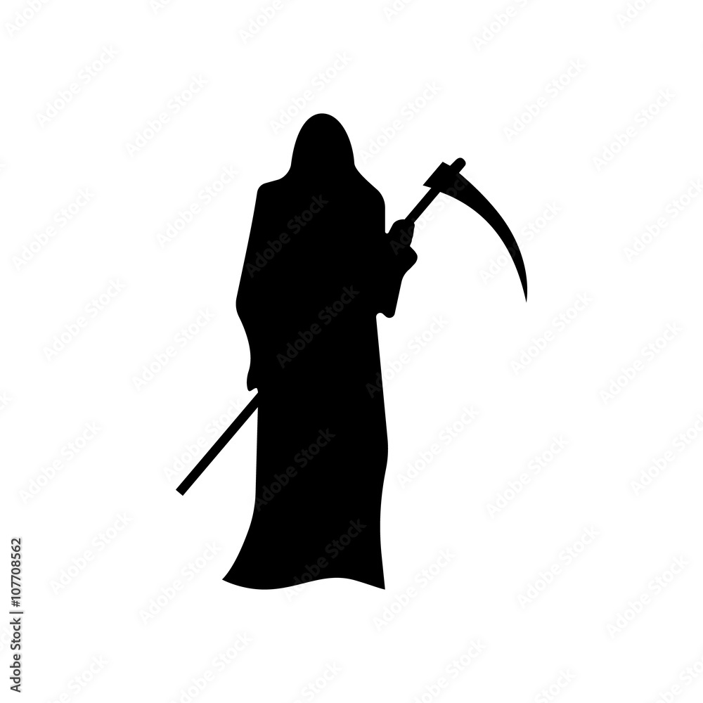 Death with a scythe silhouette Stock Vector | Adobe Stock