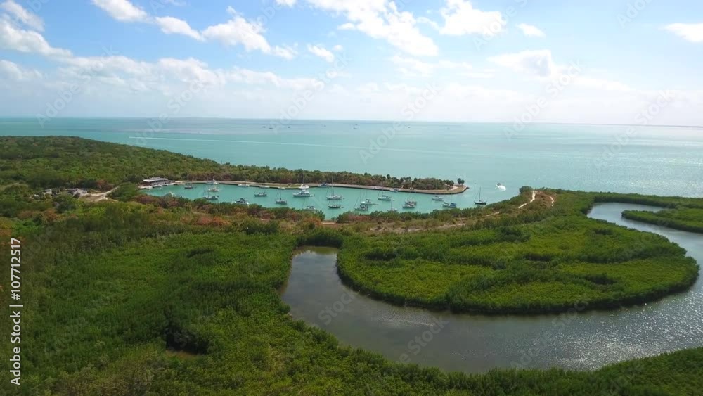 Aerial video of No Name Harbor Key Biscayne FL USA Stock Video | Adobe ...