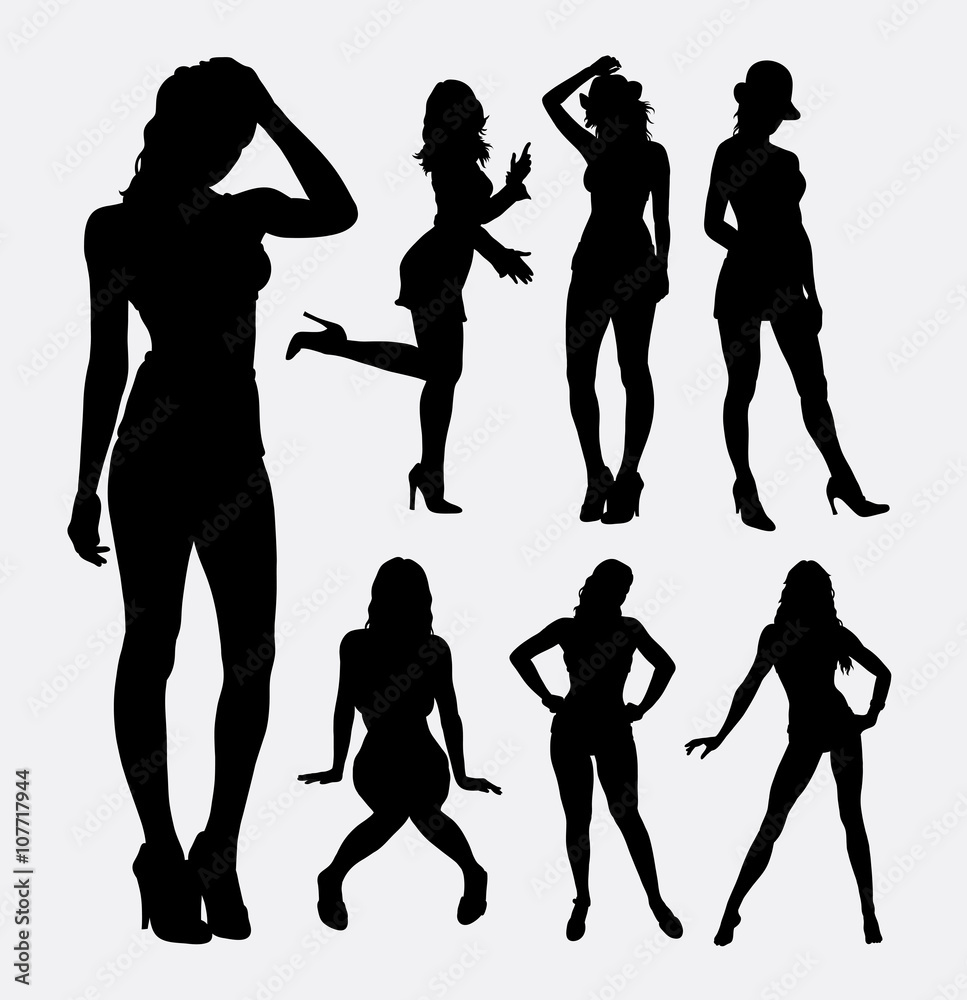 People Sexy Female Activity Silhouette Good Use For Symbol Web Icon Logo Sign Sticker