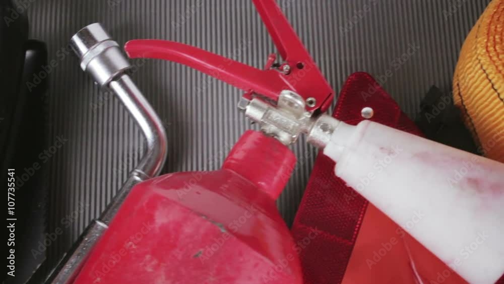 Elements of the essentials for a passenger car. Danger Safety Warning ...