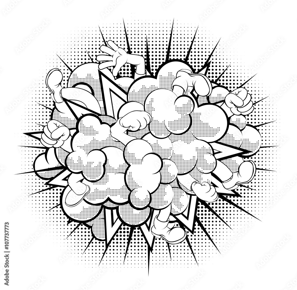 Comic Book Fight Cloud Stock-Vektorgrafik | Adobe Stock