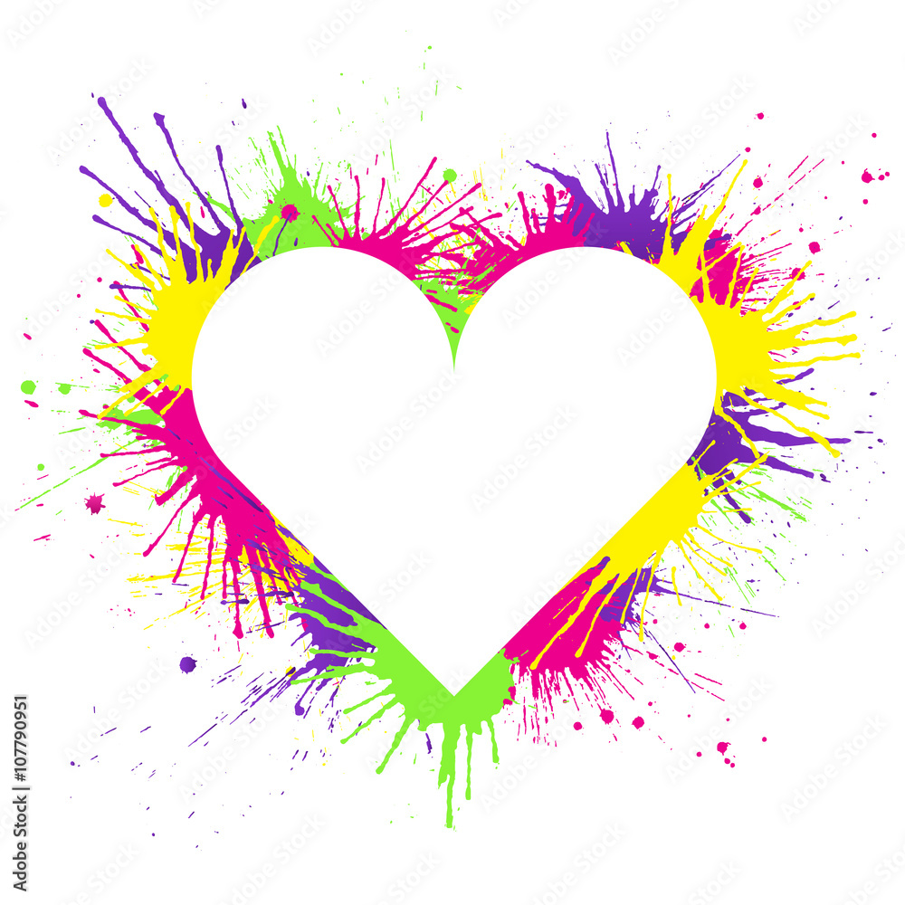 Colorful Paint Splatter Hearts