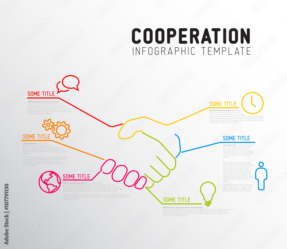Poster Vector Infographic report template - cooperation – Wall Art ...