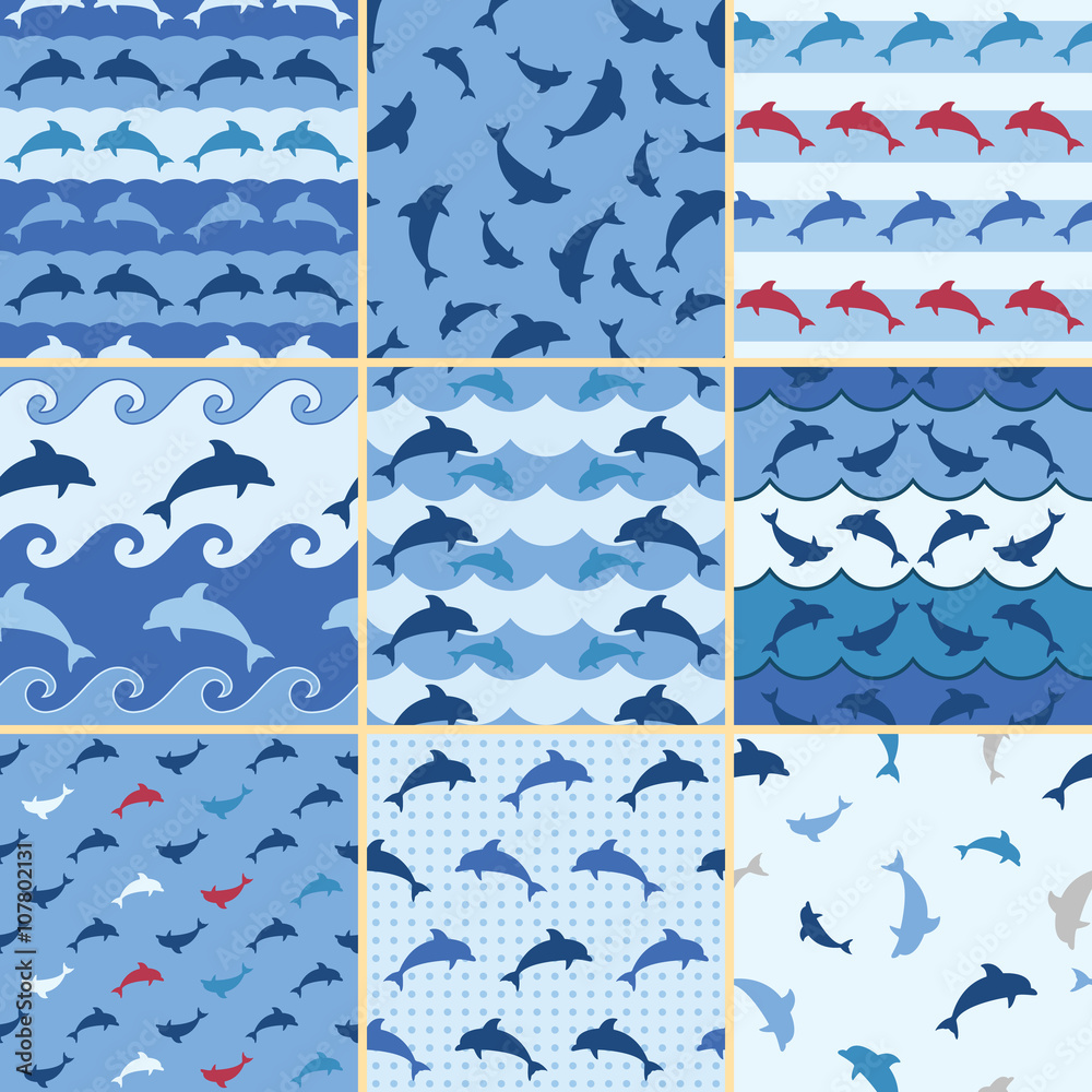 sea dolphin pattern, dolphin pattern, sea pattern, summer pattern ...