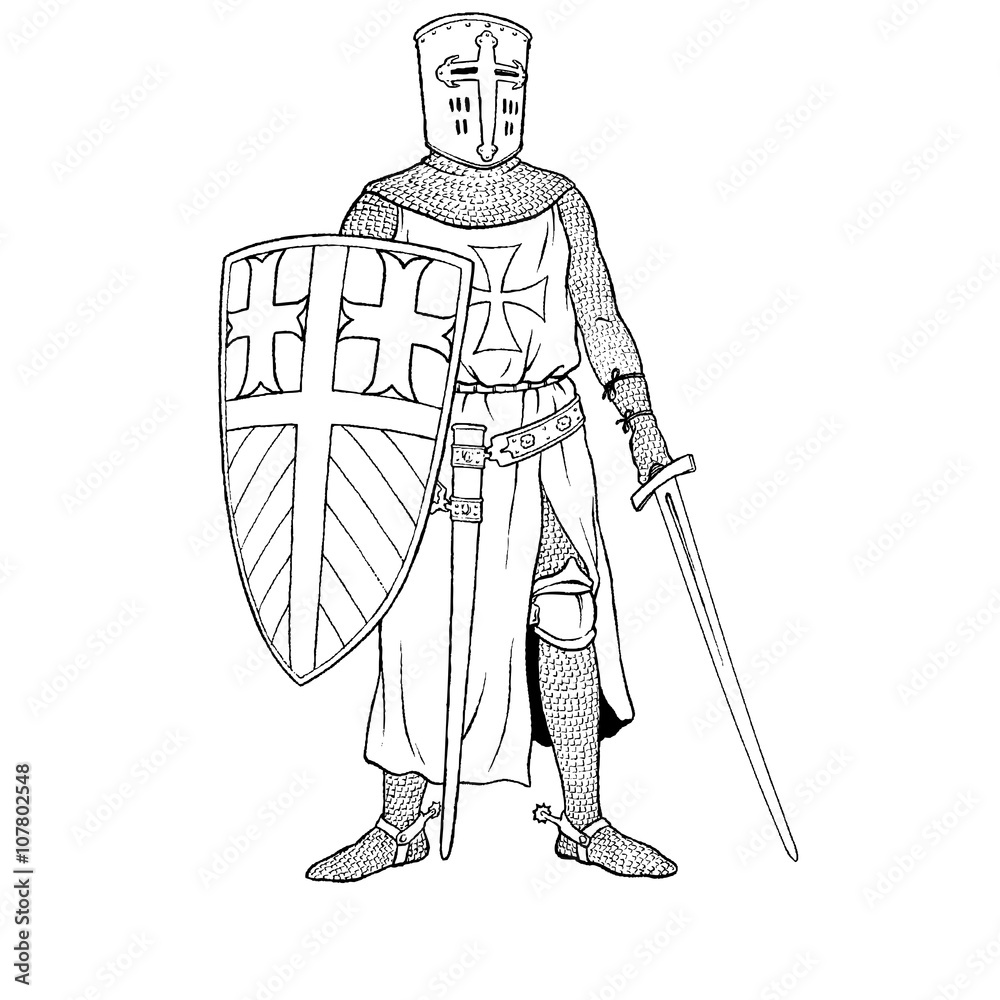 Crusader Knight Drawing