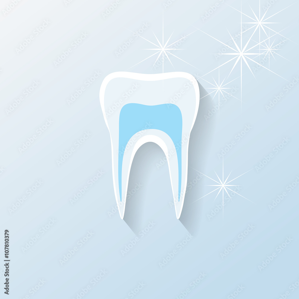 Teeth icon with sparkles. Stock Vector | Adobe Stock