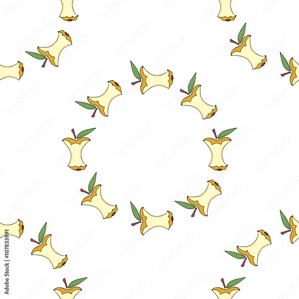 Apple core on white background. Stock Vector | Adobe Stock