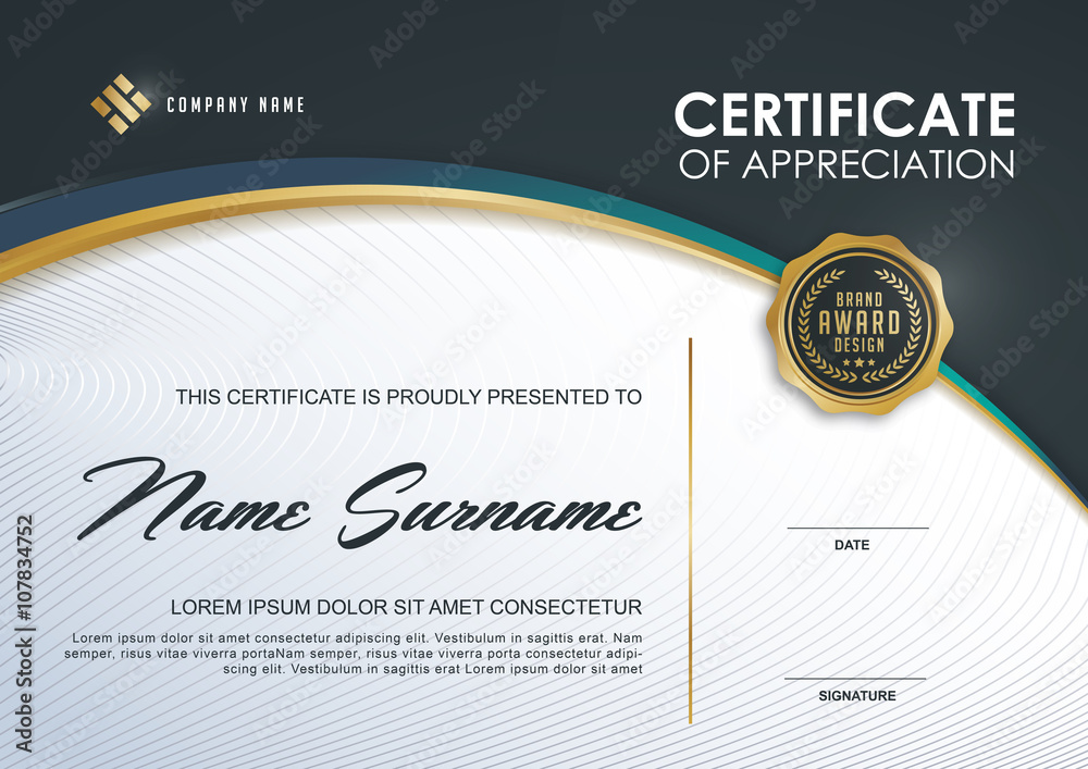 certificate template with Luxury and modern pattern,.Qualification ...