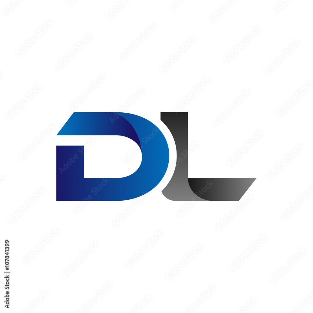 Modern Simple Initial Logo Vector Blue Grey dl Stock Vector | Adobe Stock