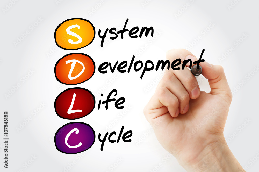 Hand writing SDLC - System Development Life Cycle with marker, acronym ...