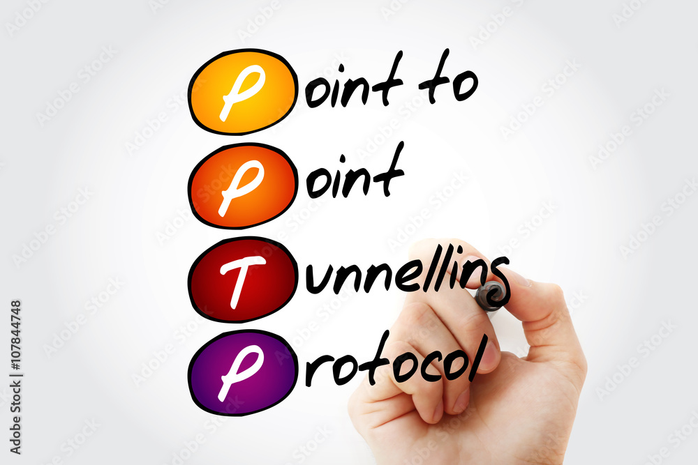 Hand writing PPTP Point to Point Tunnelling Protocol with marker ...