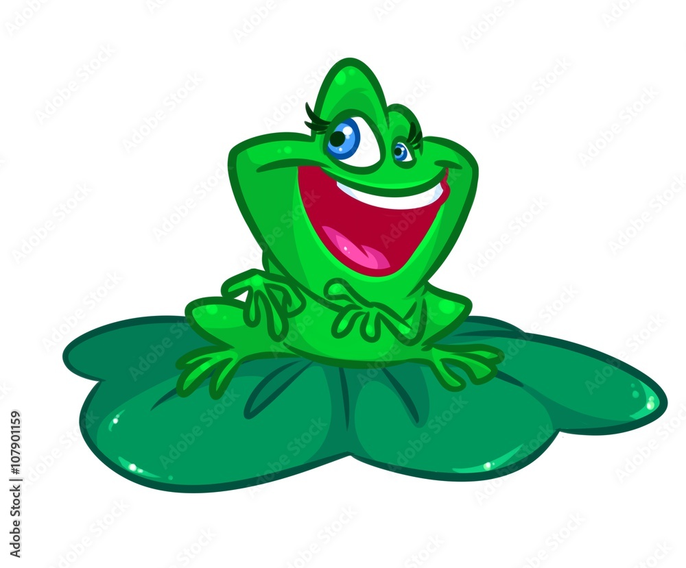 Frog lily pad cartoon illustration image character animal Stock ...