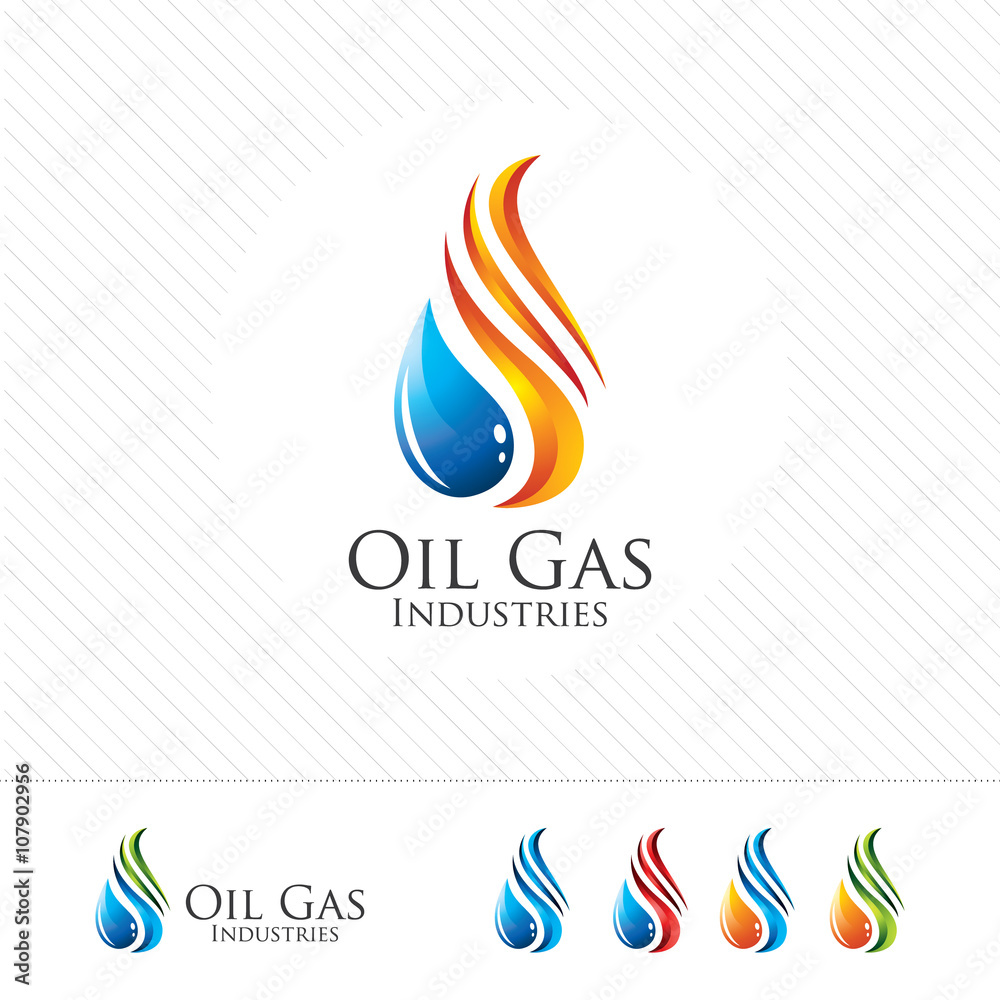 3D oil and gas logo design. Colorful 3D oil and gas logo vector Stock ...