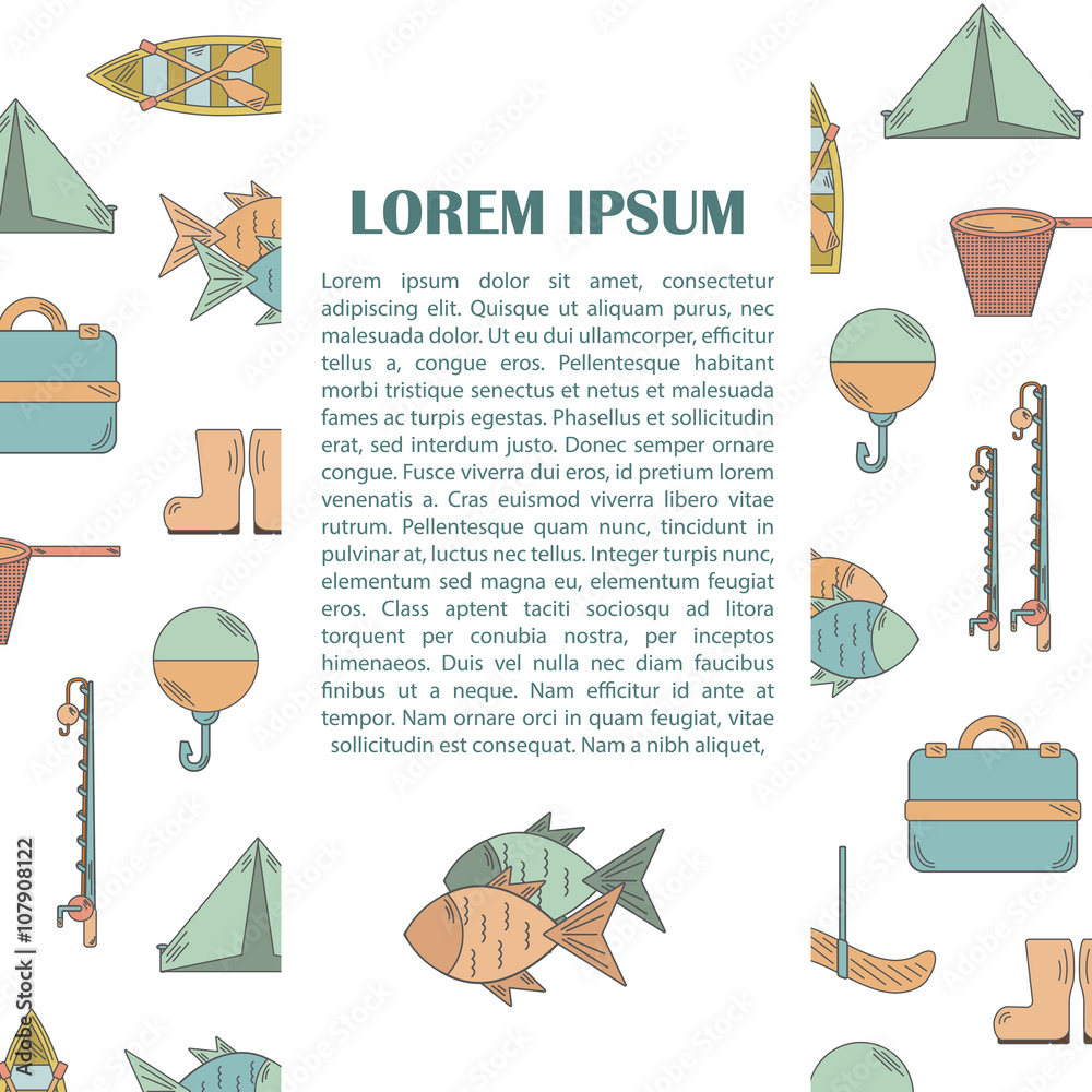 Vector illustration with fishing infographics Stock Vector | Adobe Stock