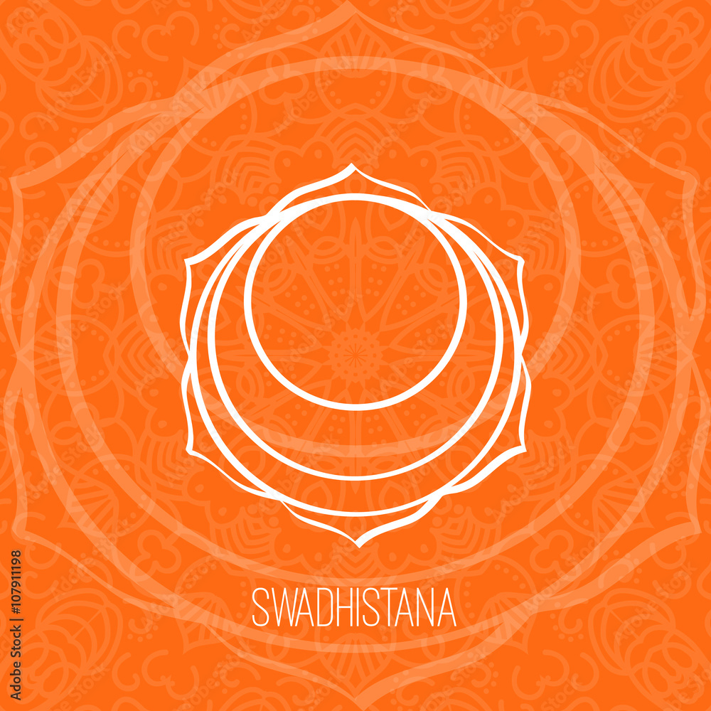 Lines geometric illustration one of the seven chakras- Swadhisthana ...