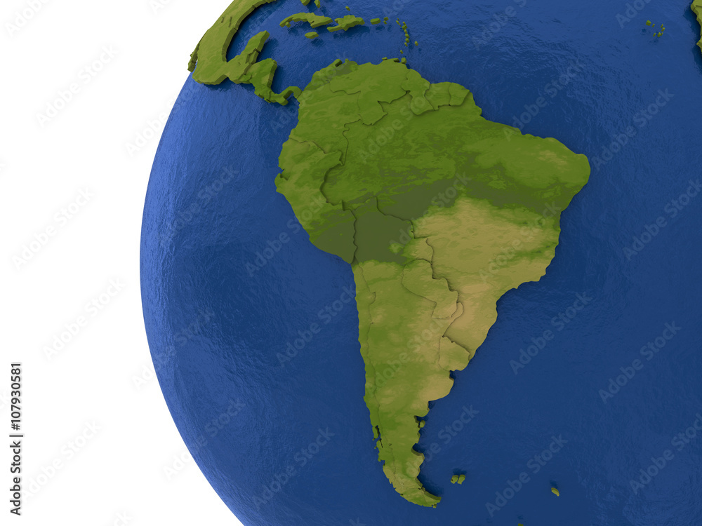 South American continent on Earth Stock Illustration | Adobe Stock