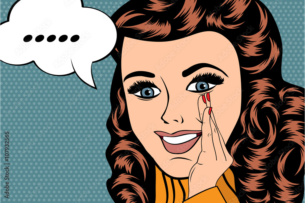Pop Art Woman Speech Bubble