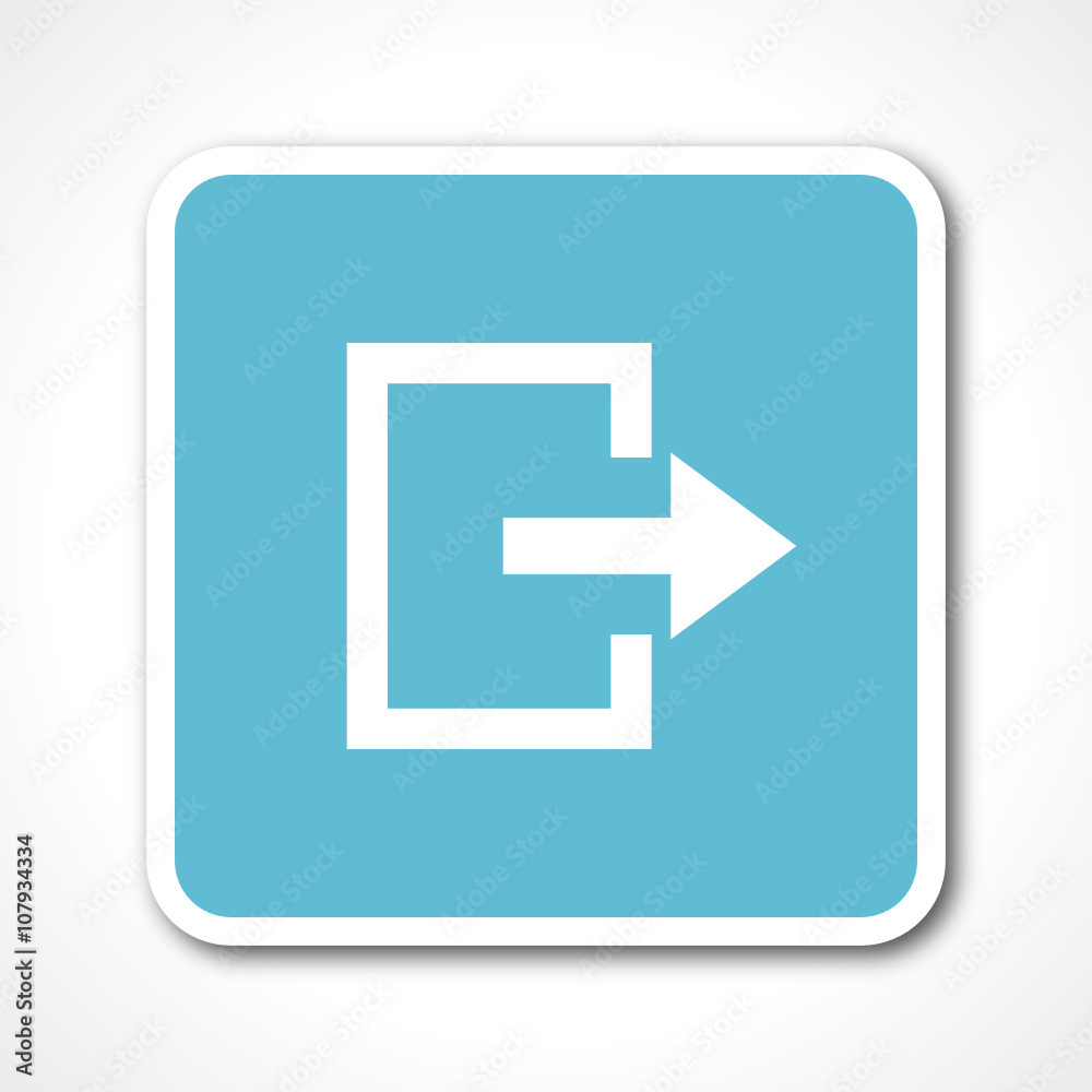 logout blue flat design vector web icon vector de Stock | Adobe Stock