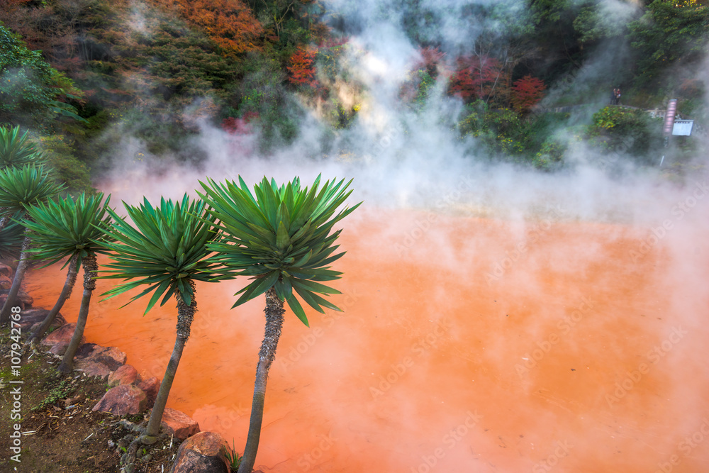 Blood Hell Hot spring In Beppu, Japan. Stock Photo | Adobe Stock