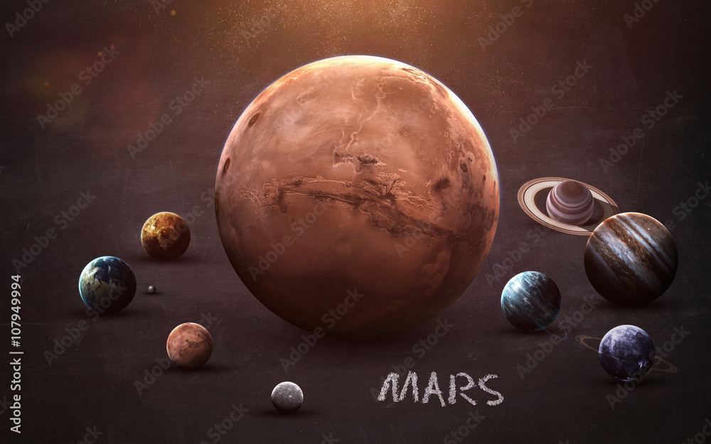 Mars - High resolution images presents planets of the solar system on ...