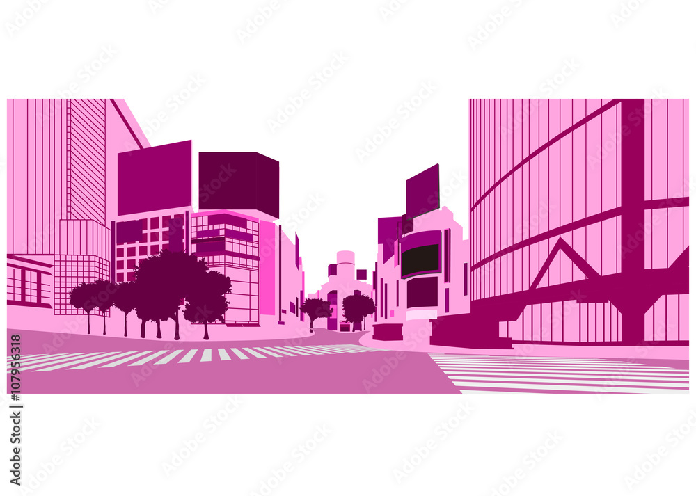 イラスト素材「渋谷の街並み」 Stock Illustration | Adobe Stock