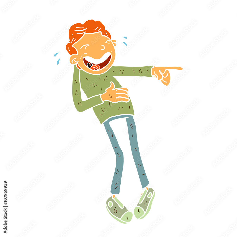 Cartoon laugh illustration Stock Vector | Adobe Stock