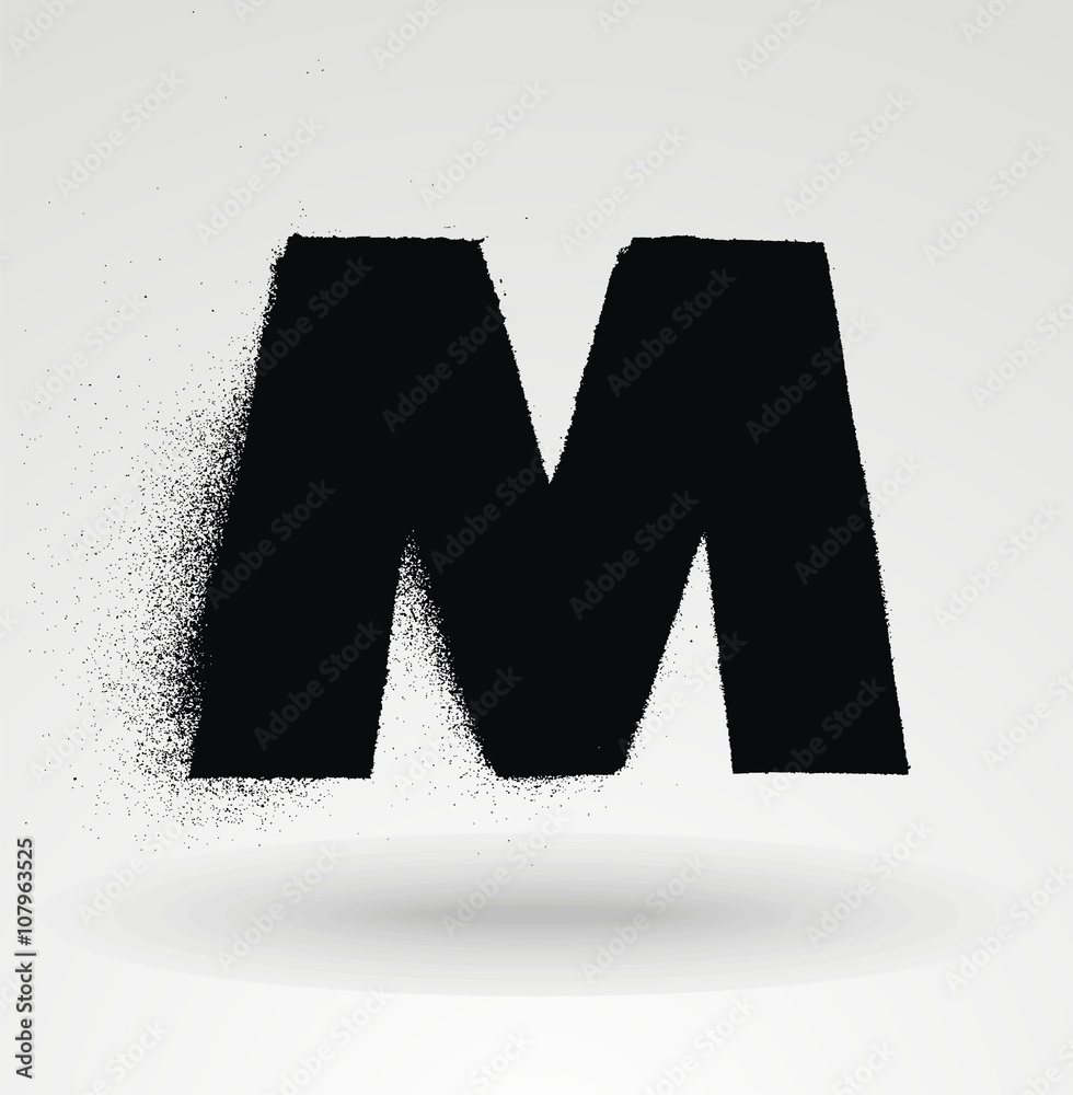 Stencil spray paint font. Detailed vector alphabet Stock Vector | Adobe ...