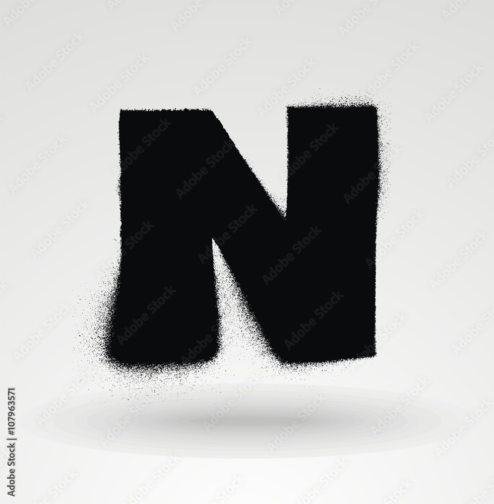 Stencil spray paint font. Detailed vector alphabet Stock Vector | Adobe ...