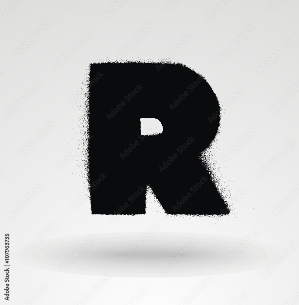 Stencil spray paint font. Detailed vector alphabet Stock Vector | Adobe ...