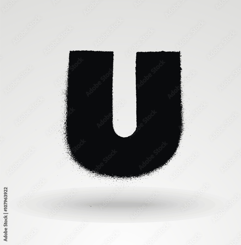 Stencil spray paint font. Detailed vector alphabet Stock Vector | Adobe ...