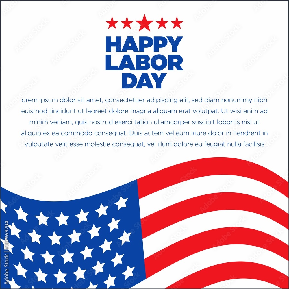 Happy Labor Day American Flag Stock Vector | Adobe Stock