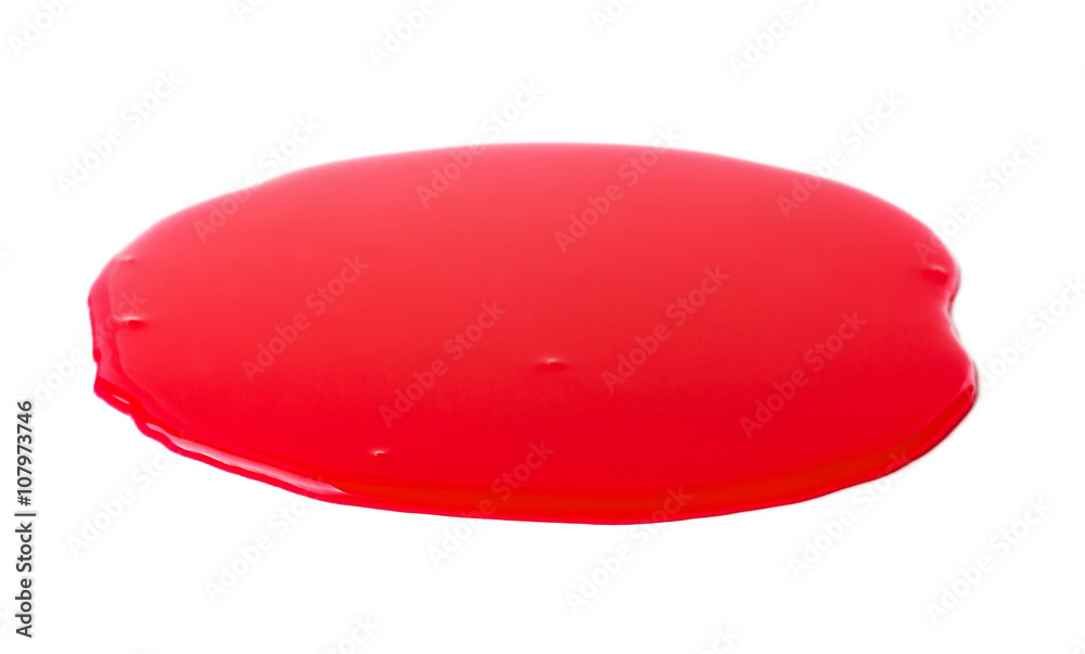 Puddle of a red paint spill Stock Photo | Adobe Stock