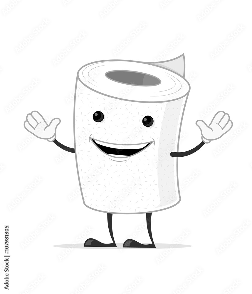 Happy Toilet Paper Clip Art