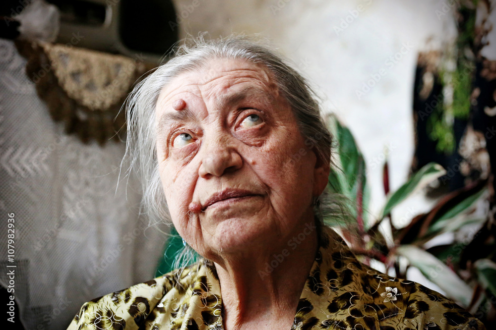Old granny face Stock Photo | Adobe Stock