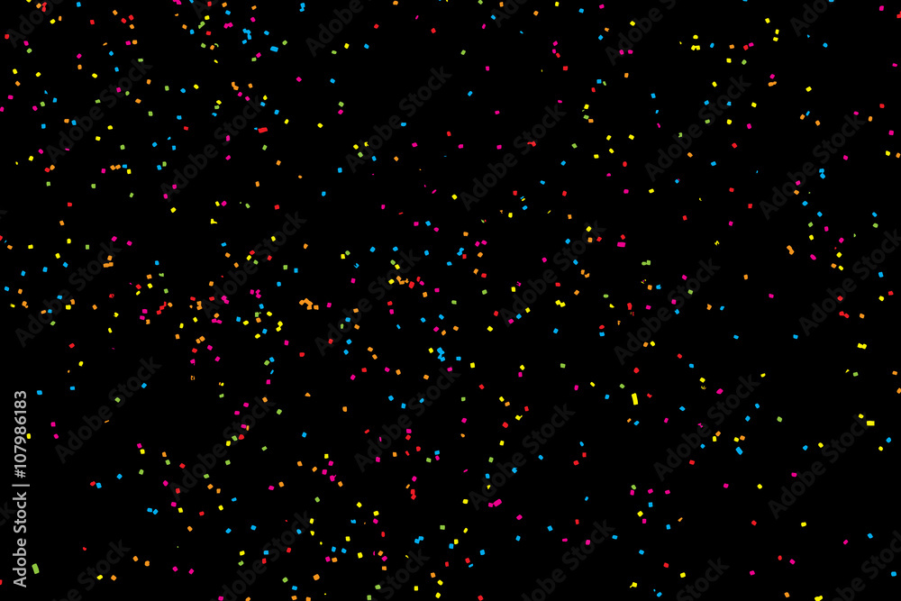 Falling Confetti Black Background