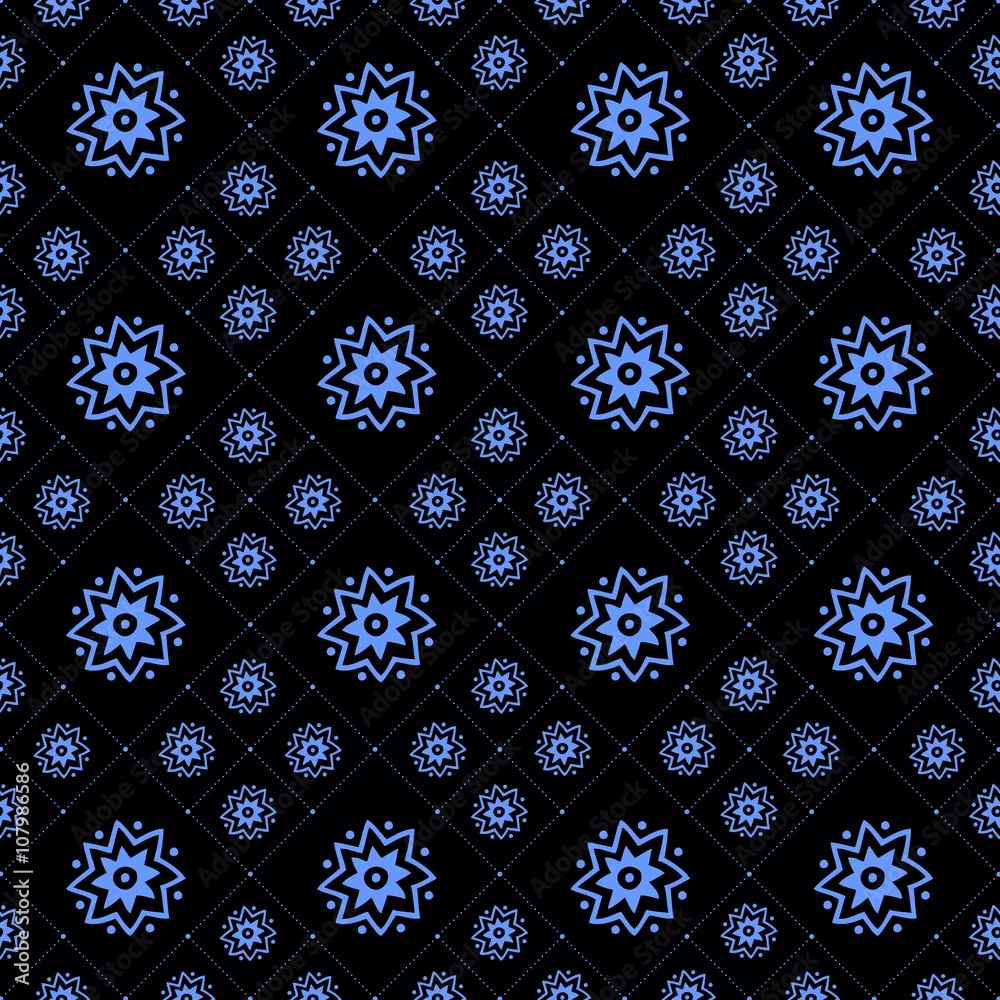 черно-синий фон в клетку с цветочными элементами Stock-Vektorgrafik ...