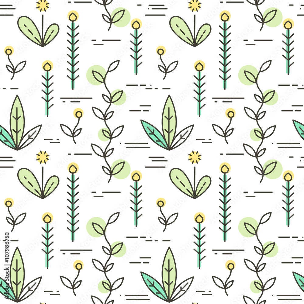 Linear nature icons background. Vector illustration. Stock Vector ...