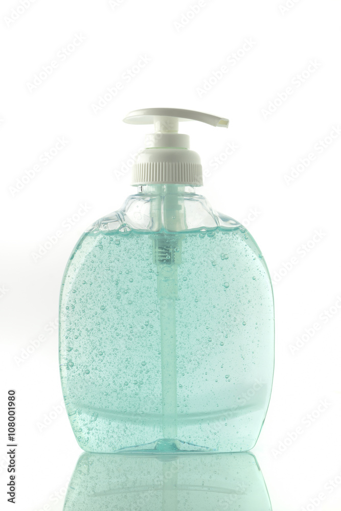 Hand Washing Liquid Soap in Turquoise Color /High resolution image of ...