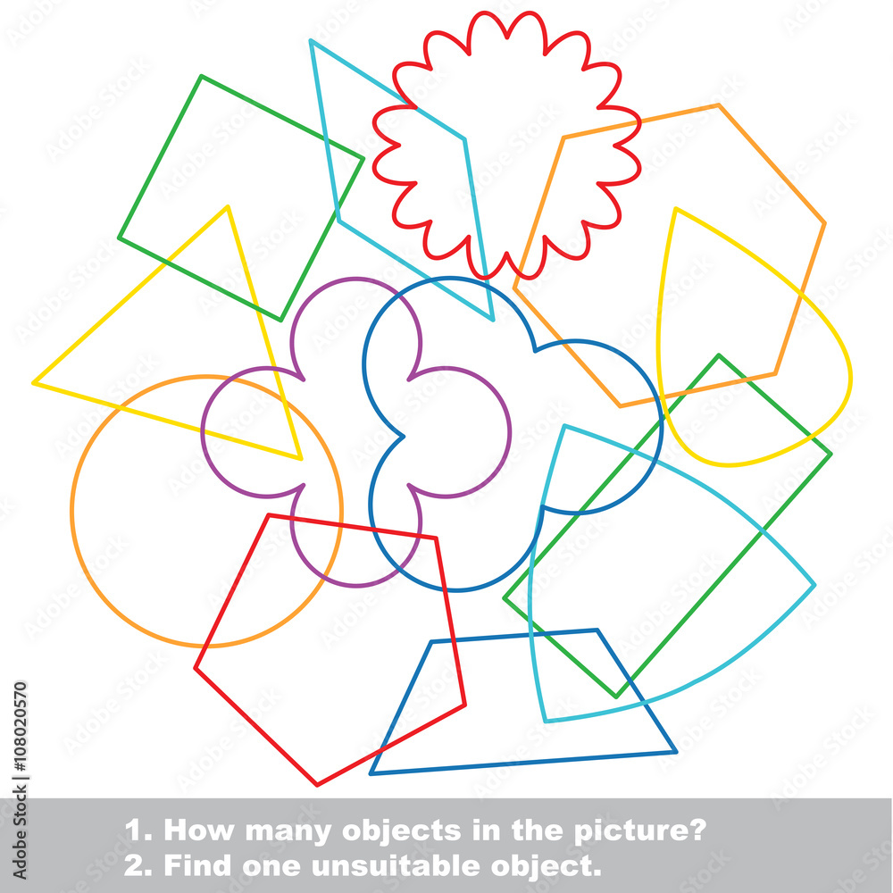 Simple geometric shapes mishmash colorful set in vector. Stock Vector ...