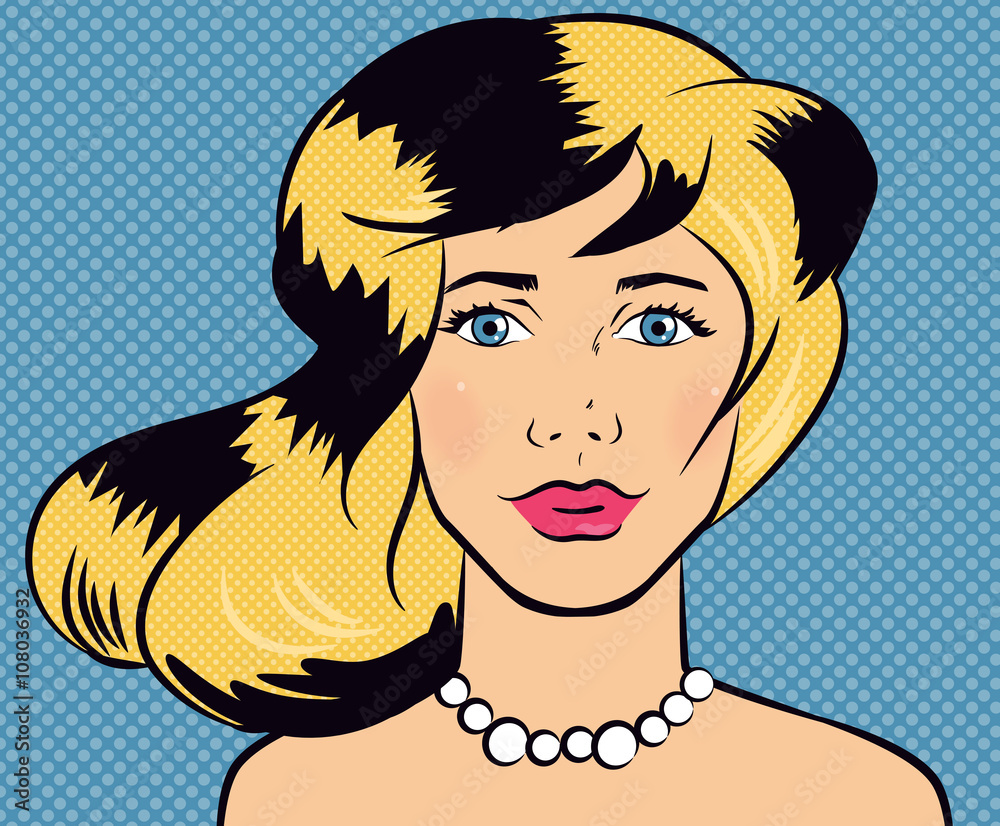 Girl in style pop art. Style of the comic. Vector isolated illustration ...