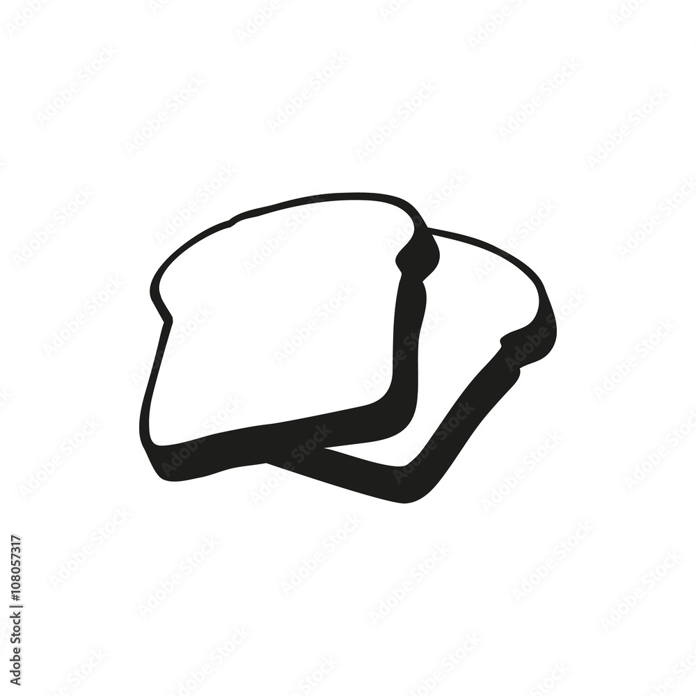 Bread simple black icon on white background Stock Vector | Adobe Stock