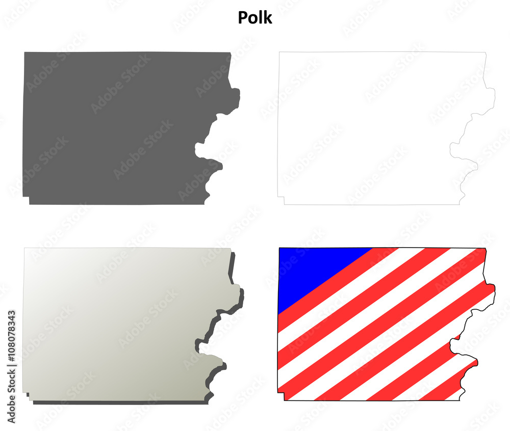 Polk County, Oregon outline map set Stock Vector | Adobe Stock