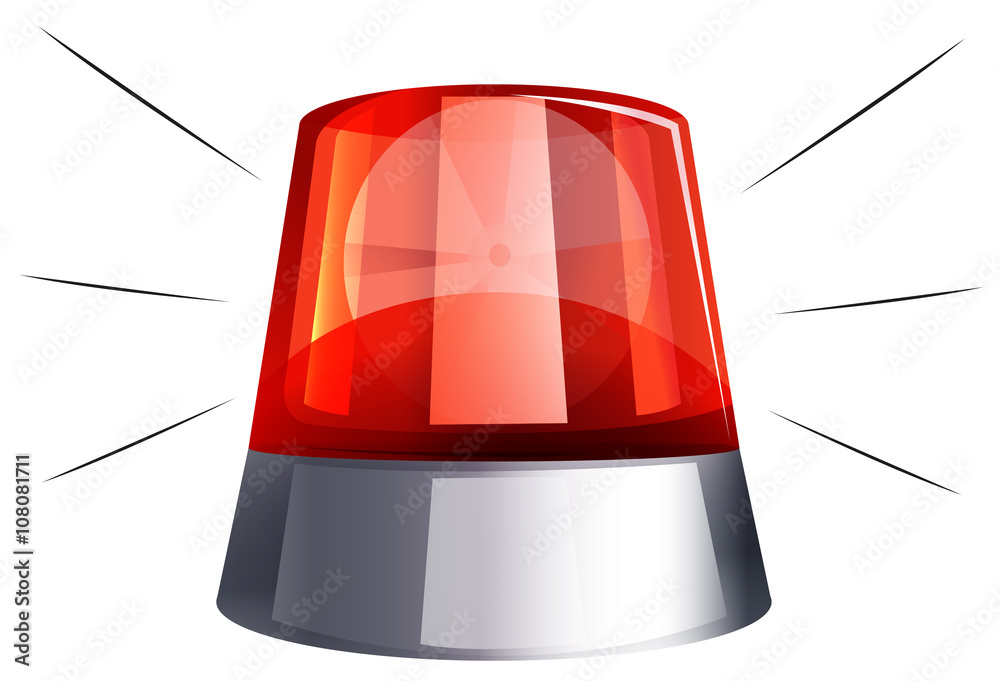 Siren light on white background Stock Vector | Adobe Stock