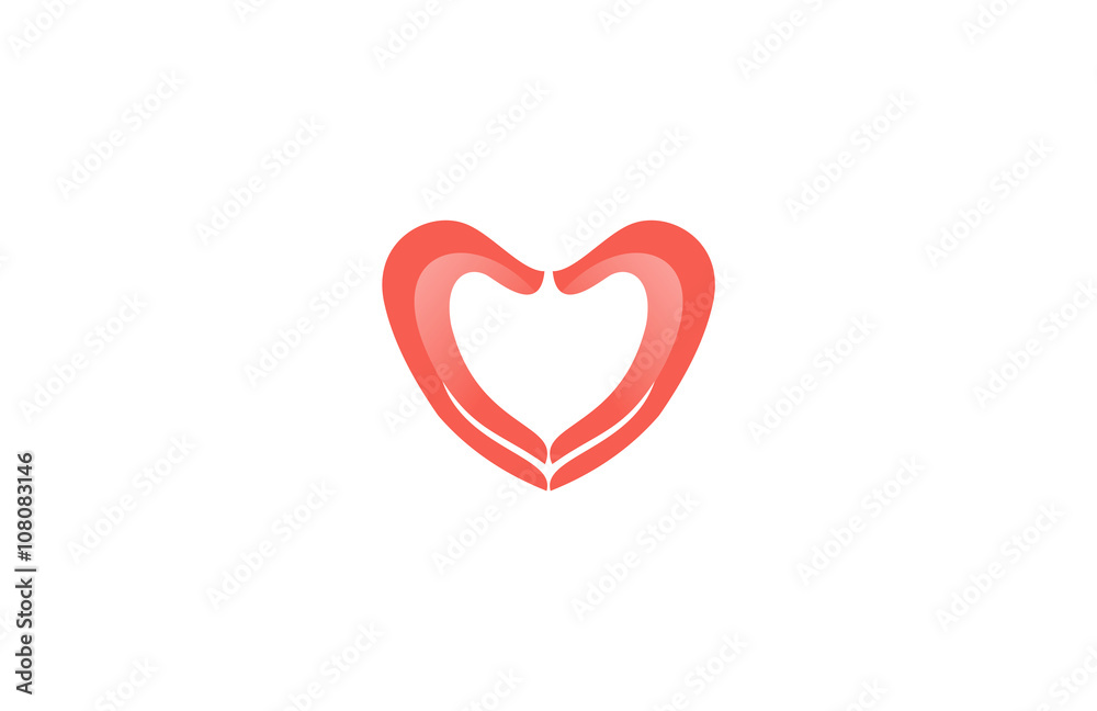 love hand heart help logo Stock Vector | Adobe Stock
