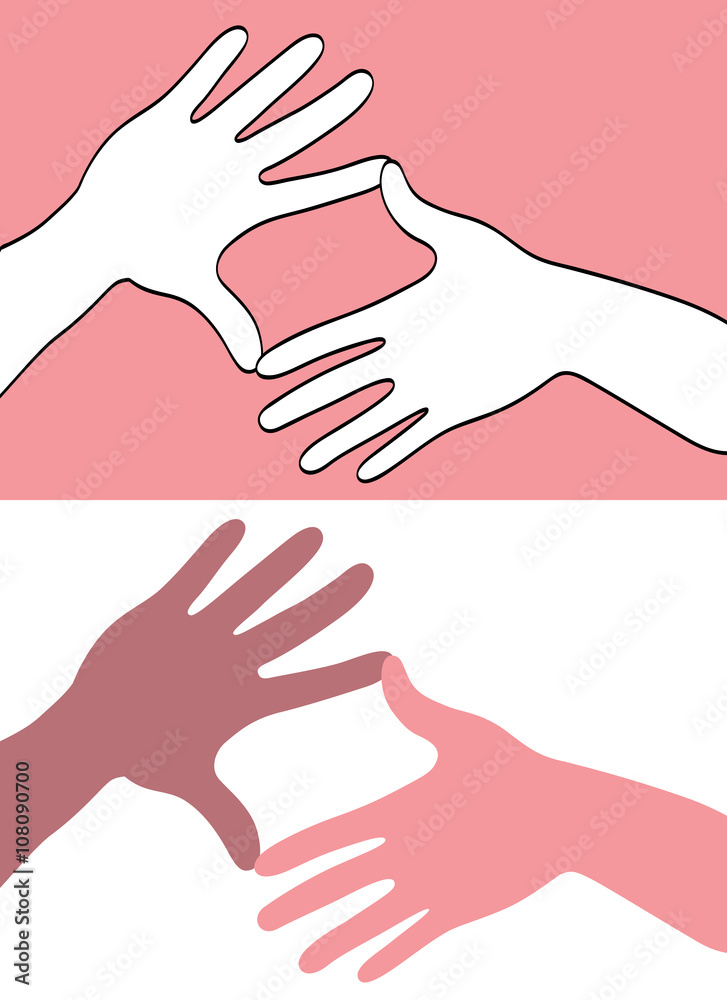 Join Hands, Hand together. vector illustration Stock Vector | Adobe Stock