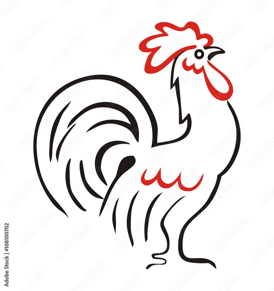 Black Rooster Cartoon