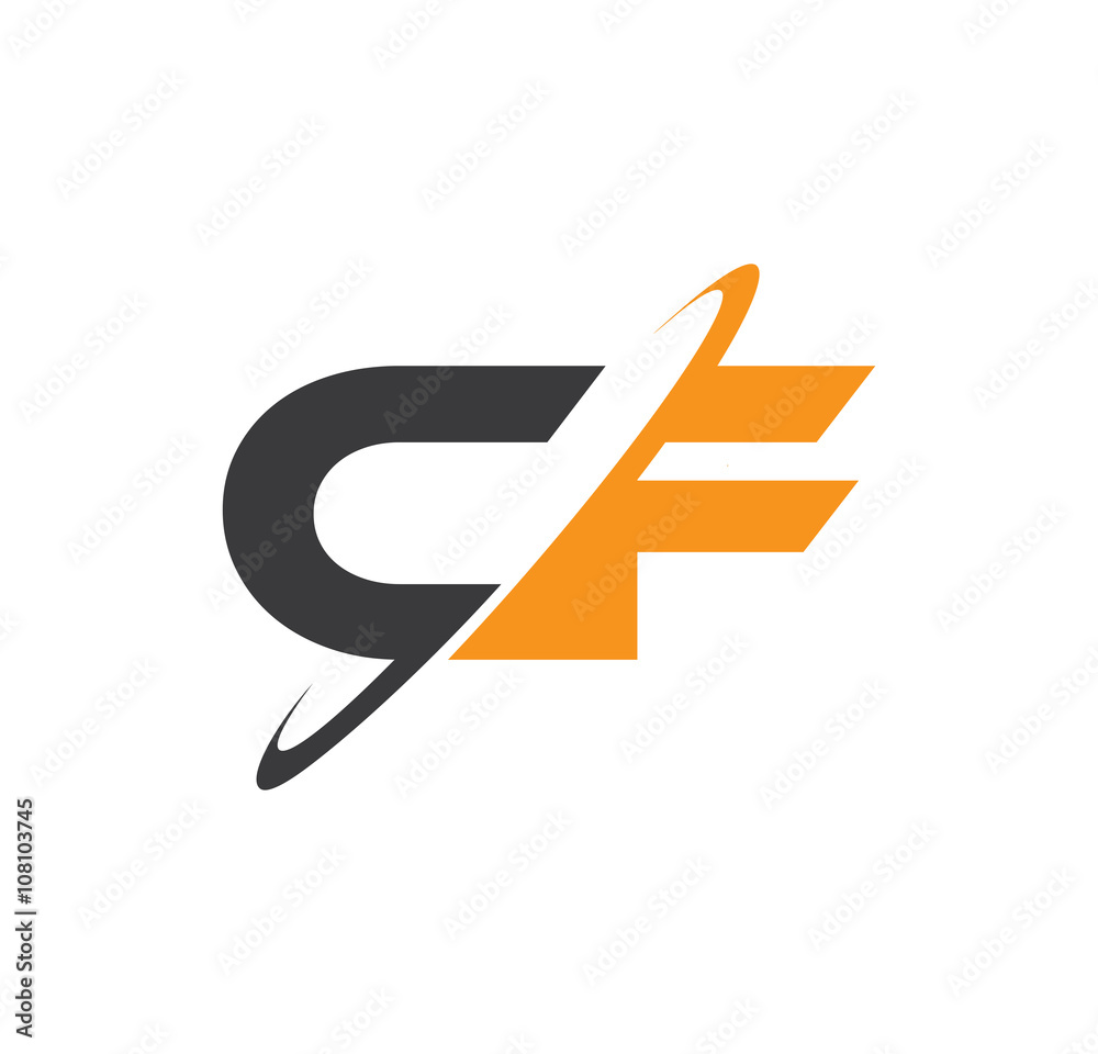 CF initial logo with double swoosh Stock Vector | Adobe Stock