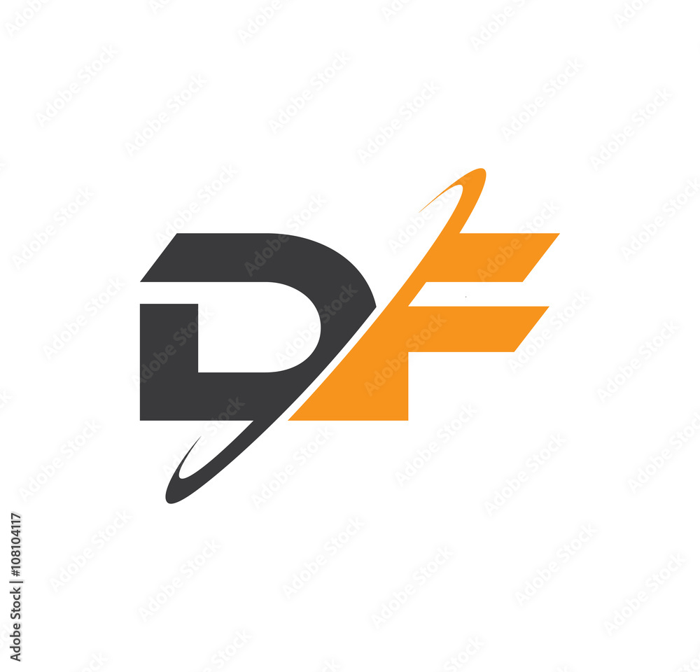 DF initial logo with double swoosh Stock Vector | Adobe Stock